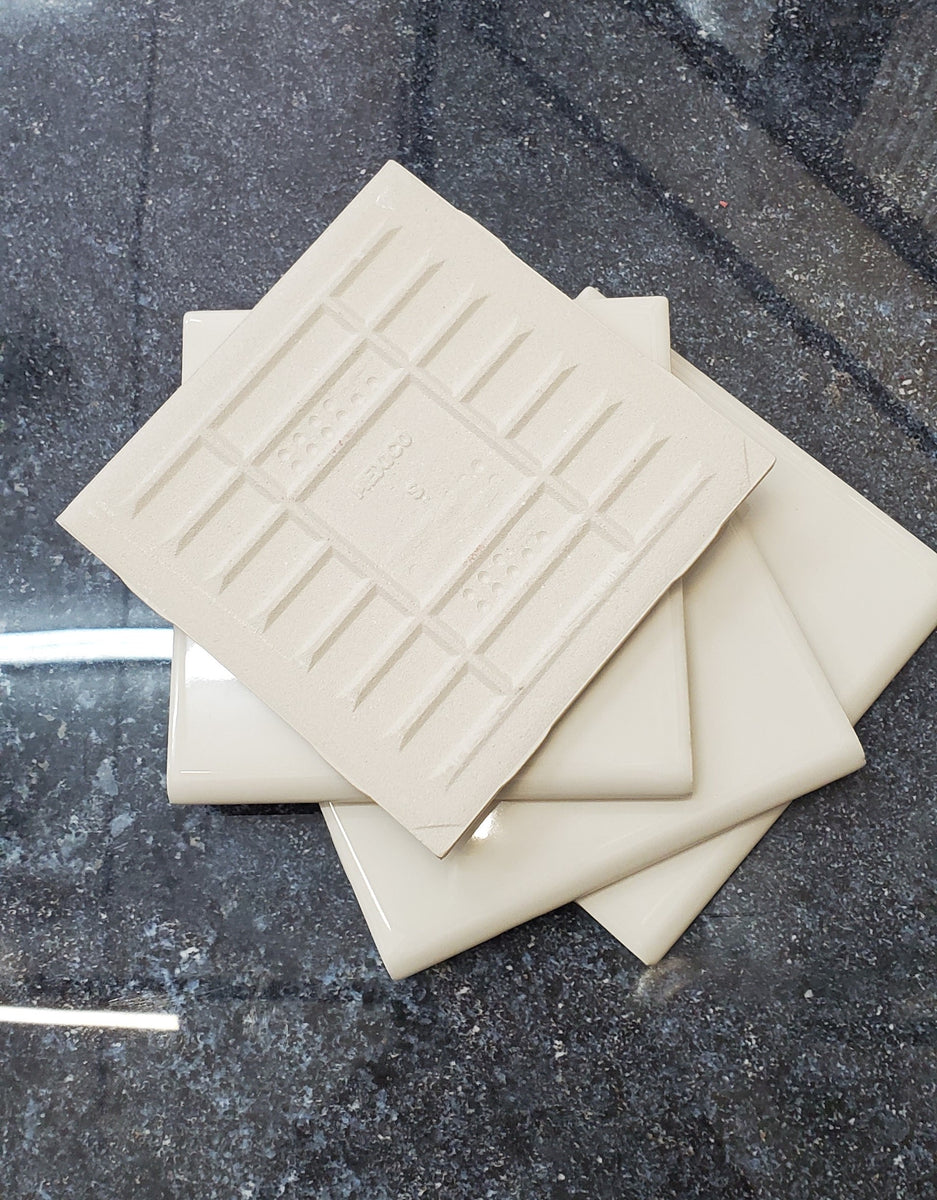 Ceramic Bullnose Tile 4x4 Square Trim Edge (Beige Bone Almond Color ...