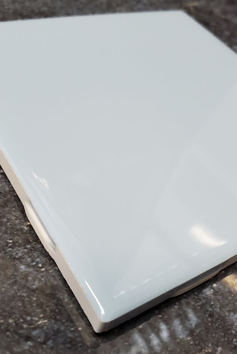 Soft Blue Ceramic Tile 4"x 4" (For use on walls, backsplash, counterto ...
